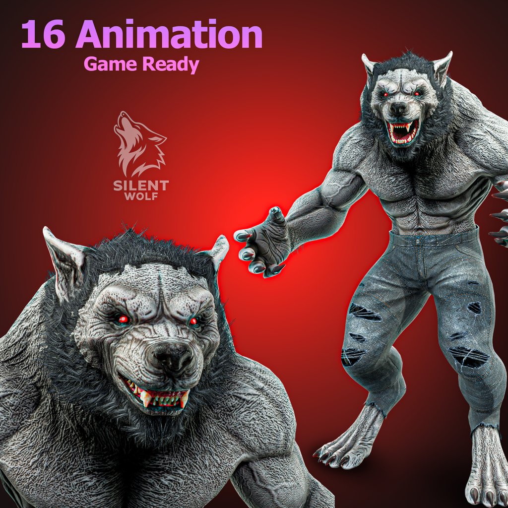 Werewolf-Rigged-Animated | Monsters & Creatures models | BlenderKit