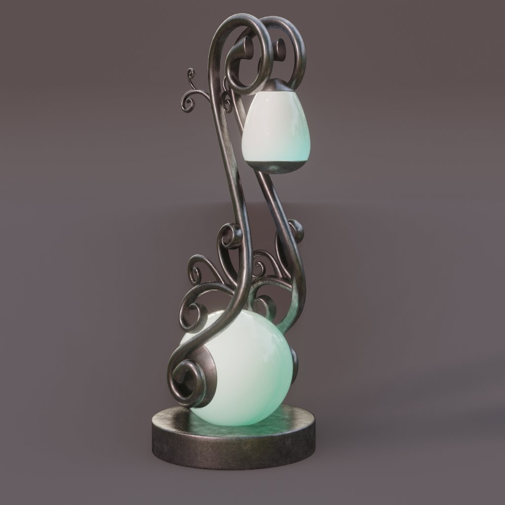 Swirl pattern structured outdoor lamp | 3D Outdoor Light models ...