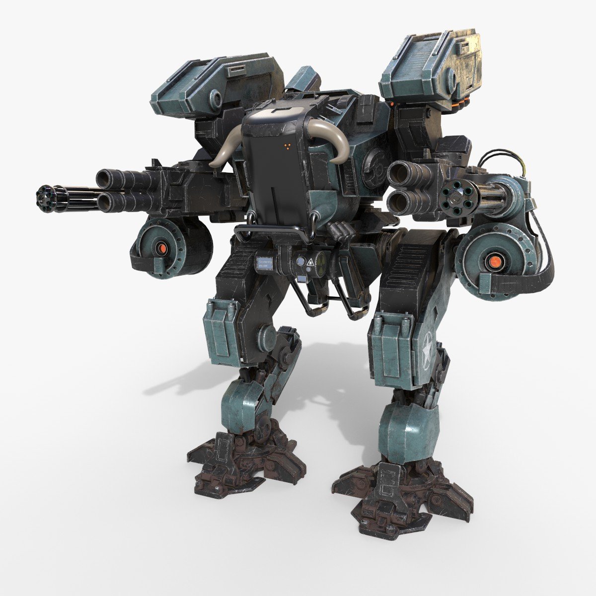 Kaino school military mech | FREE Robots Characters models | BlenderKit