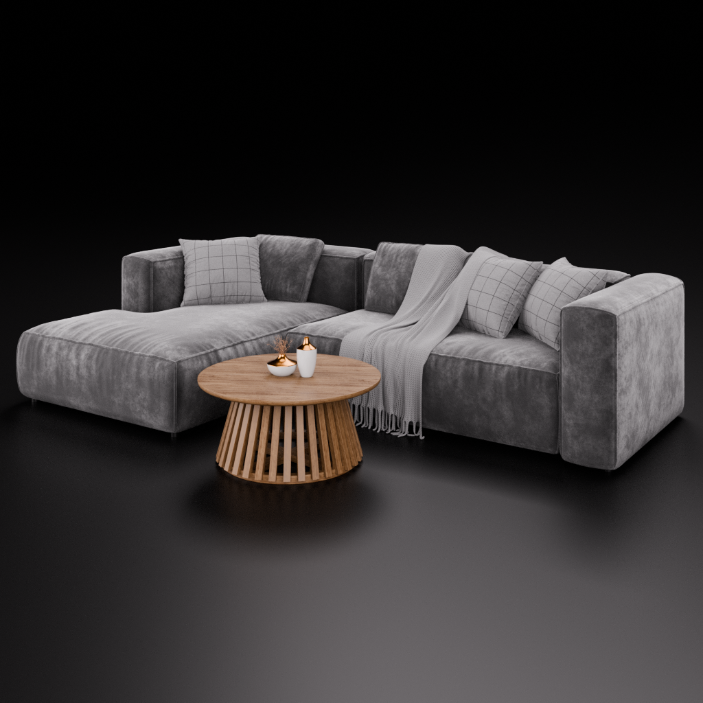 Blok 3 Seater Sectional Sofa | Sofas models | BlenderKit