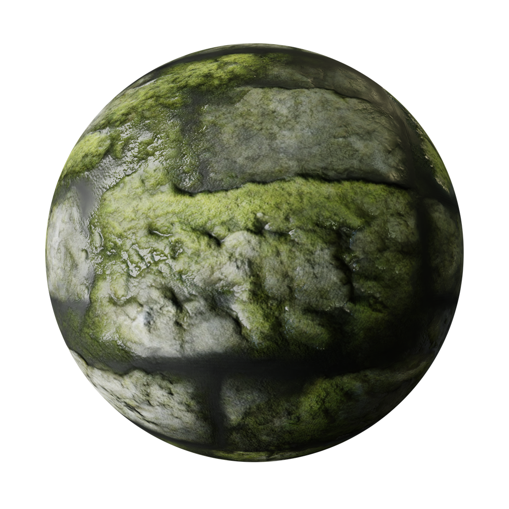 Moss Covered Brick Wall | FREE bricks materials | BlenderKit
