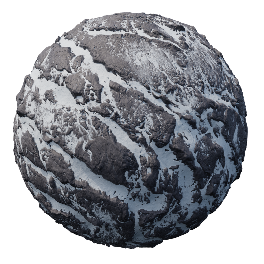 BlenderKit | Download the FREE Snowy Cliff Surface material
