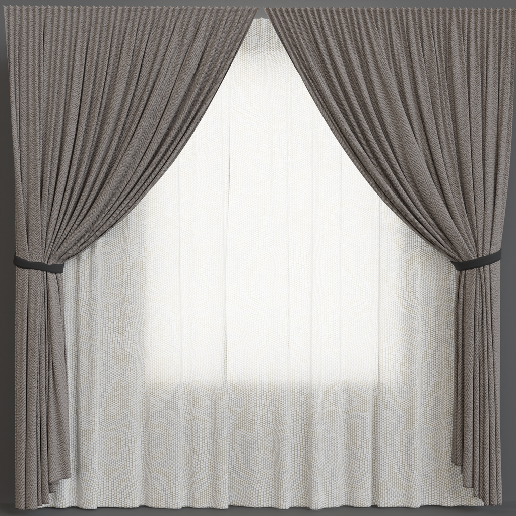 BlenderKit | Download the FREE Curtains with tiebacks model