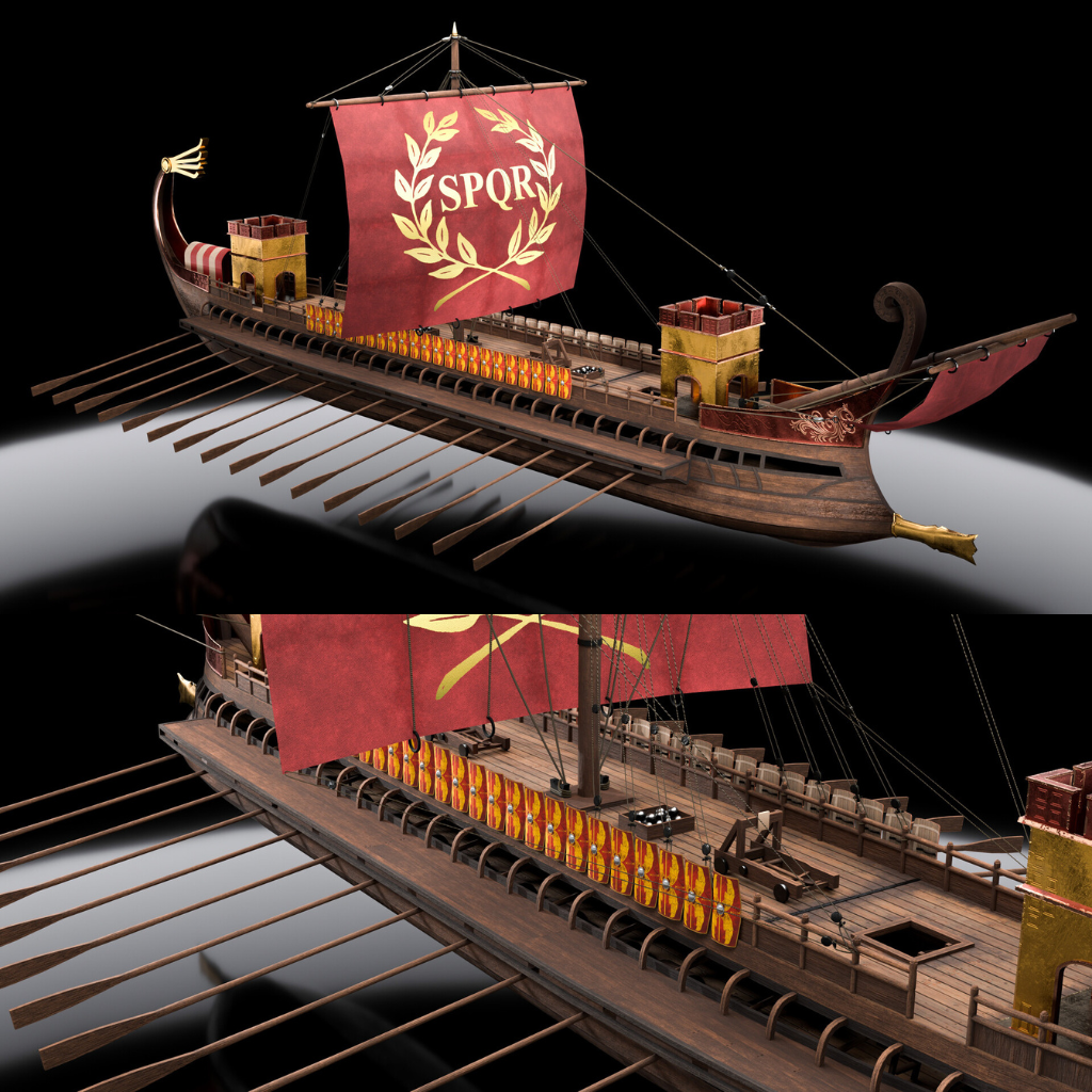 Roman Trireme | Ships models | BlenderKit