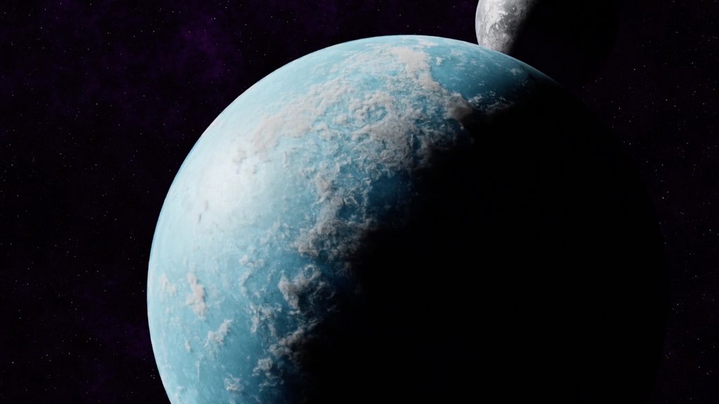 Planet with Moon scene template | FREE Space scenes | BlenderKit