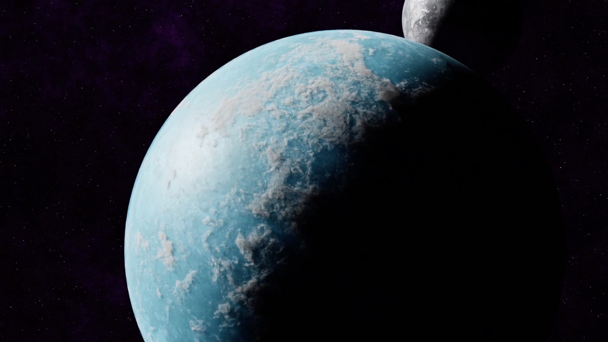Planet with Moon scene template | FREE Space scenes | BlenderKit