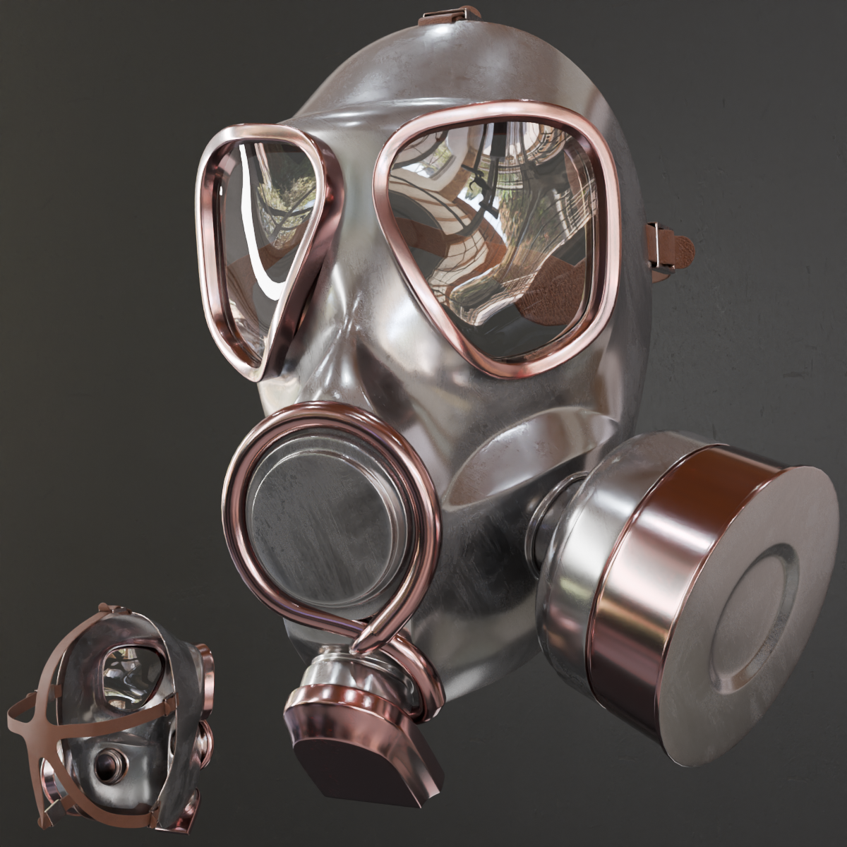 MK BaseMesh GasMask 015 | Historical Weapons models | BlenderKit