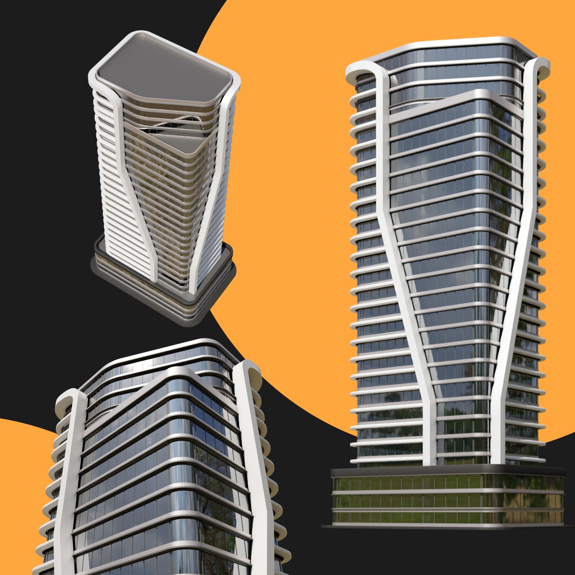 Glass Building | Commercial Buildings models | BlenderKit