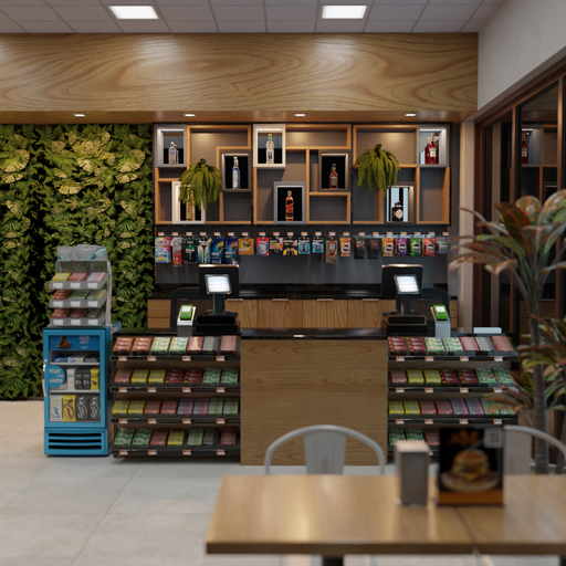 Cashier Scene | Public scenes | BlenderKit