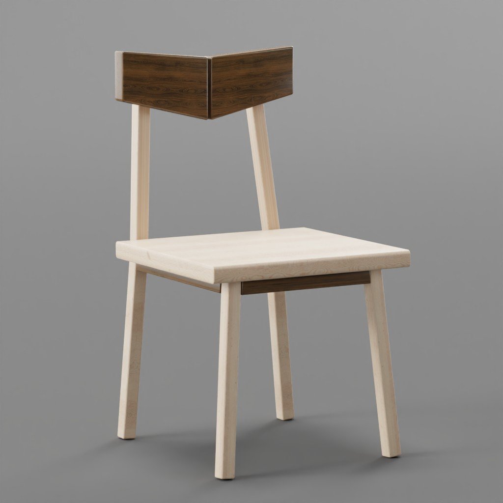 Simple Wooden Chair | Sitting Chairs models | BlenderKit