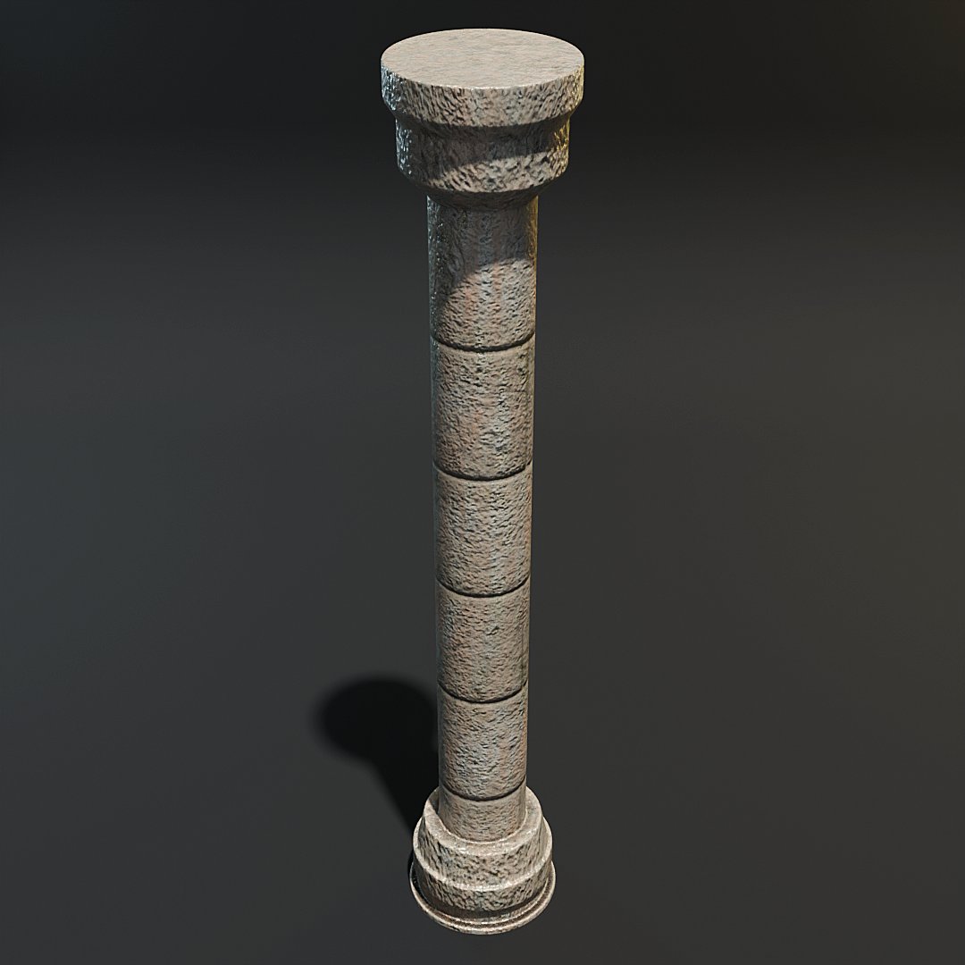 Stone Pillar Thin Simple | Architectural Structures models | BlenderKit