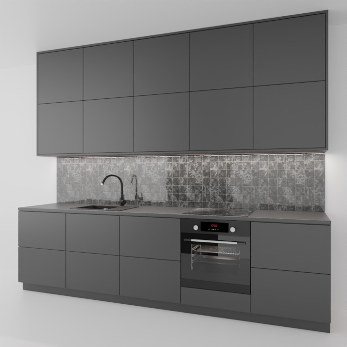 Kitchen set black | Kitchen Sets models | BlenderKit