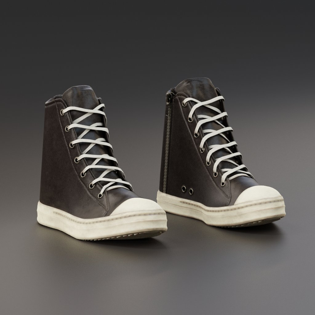 High Top Sneakers | Footwear models | BlenderKit
