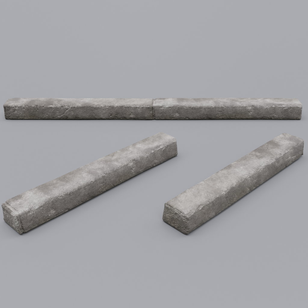 Concrete Curbs Modular 001a | Exterior Elements models | BlenderKit