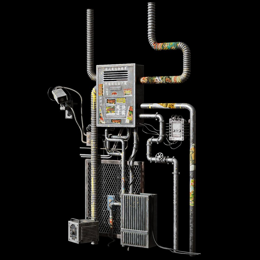 Electrical boxes, pipes | Interior Design models | BlenderKit