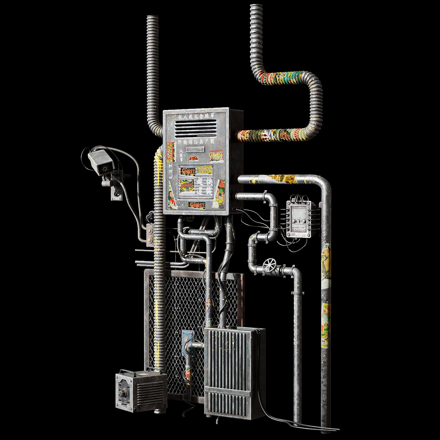 Electrical boxes, pipes | Interior Design models | BlenderKit