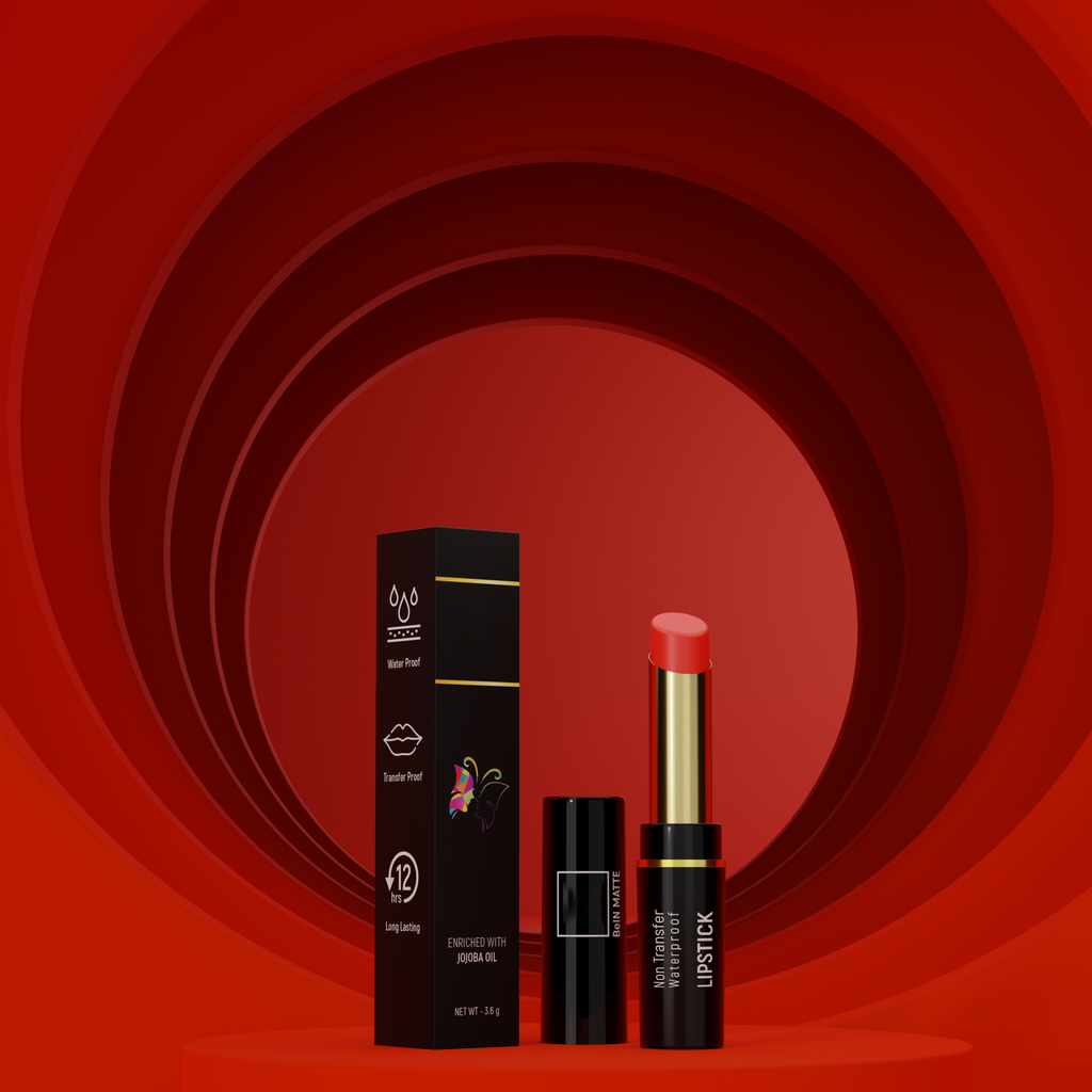 Lipsitck on red cicle podium | Mockup scenes | BlenderKit