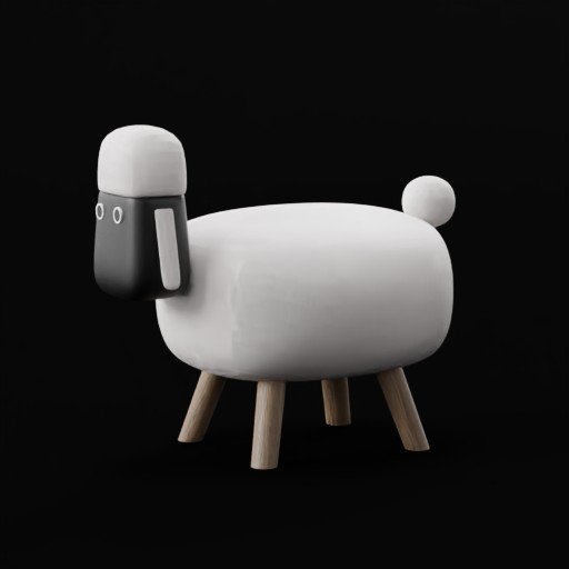 Sheep Shaped Animal Foot Stool Pouf | Kids Chairs models | BlenderKit