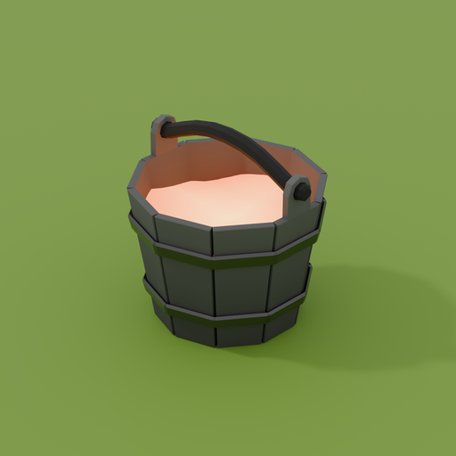 Low Poly Lava Bucket | Miscellaneous models | BlenderKit