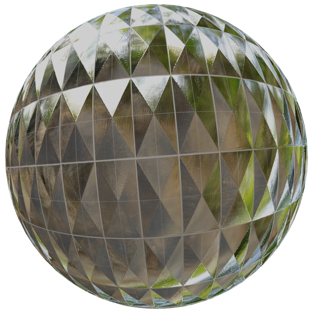 Pyramid mirror decor | FREE metal materials | BlenderKit