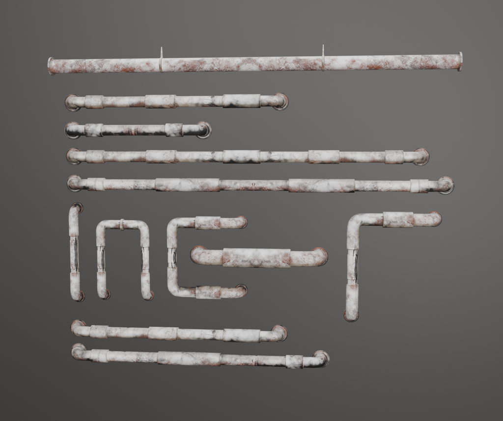 Old pipes | Urban Environment models | BlenderKit