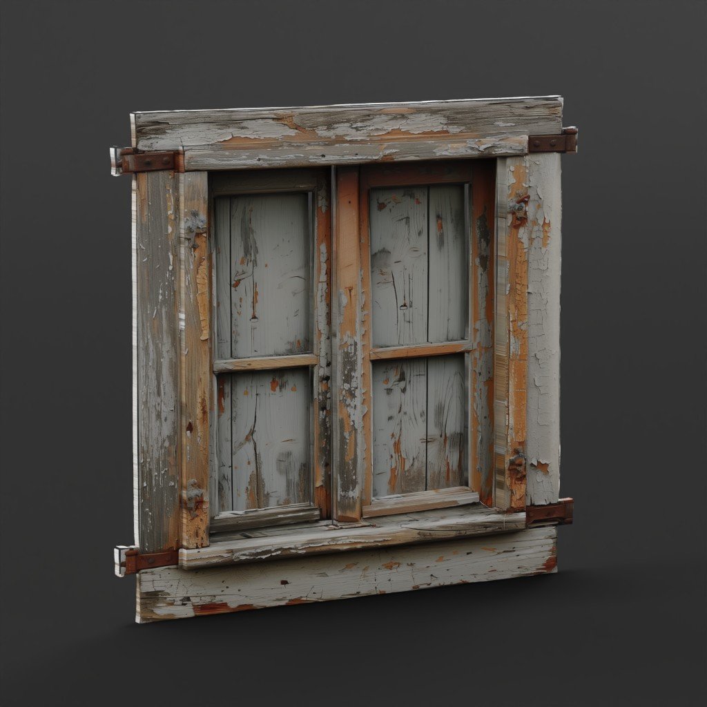 Old window - T - 120 | Windows models | BlenderKit