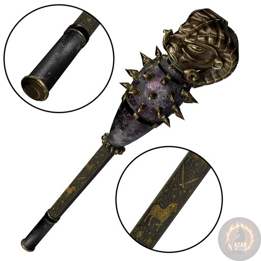 Ram Head War Mace – Dark Metal | Historical Weapons models | BlenderKit