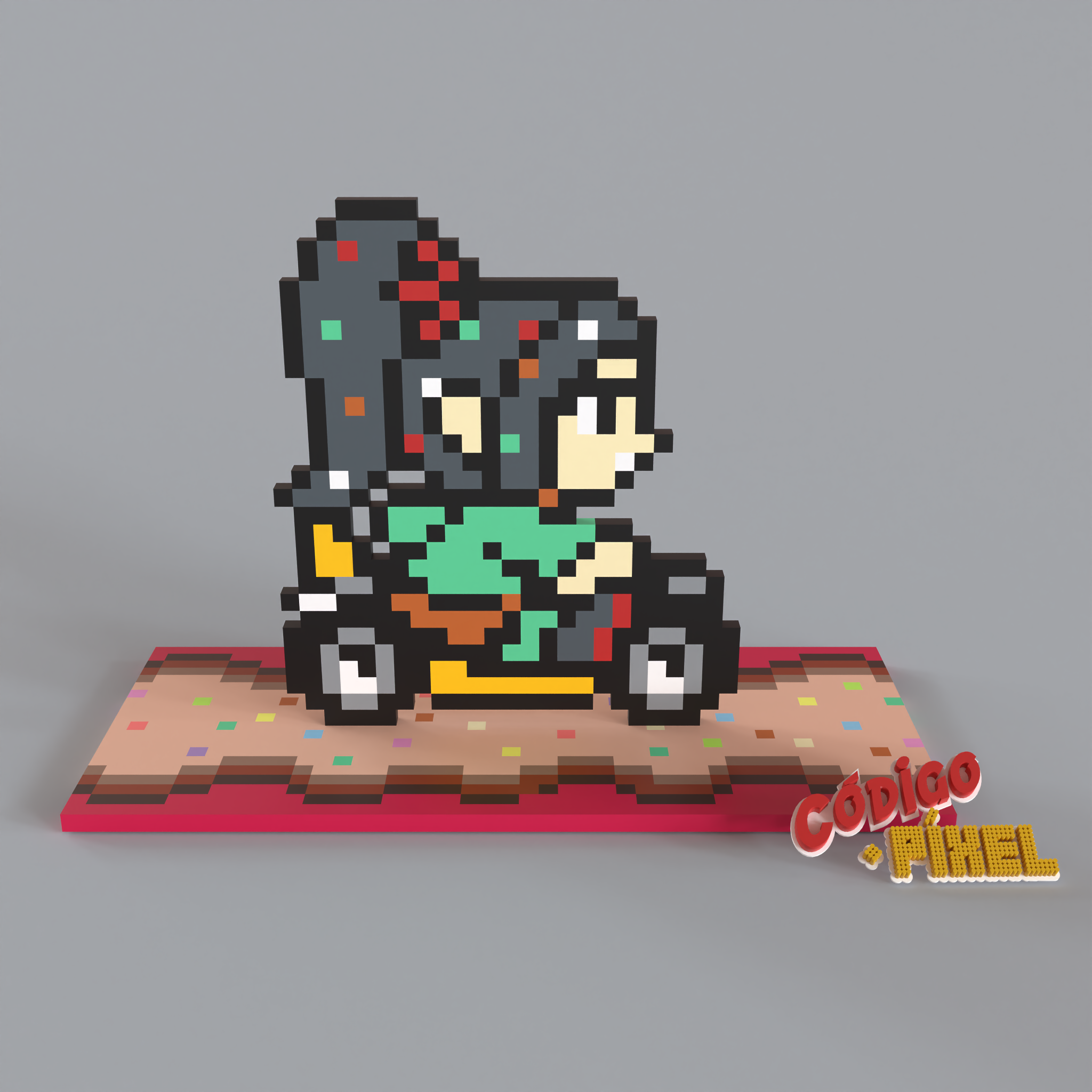 SMK045 - Super Pixel Kart Vanellope | 3D Character models | BlenderKit