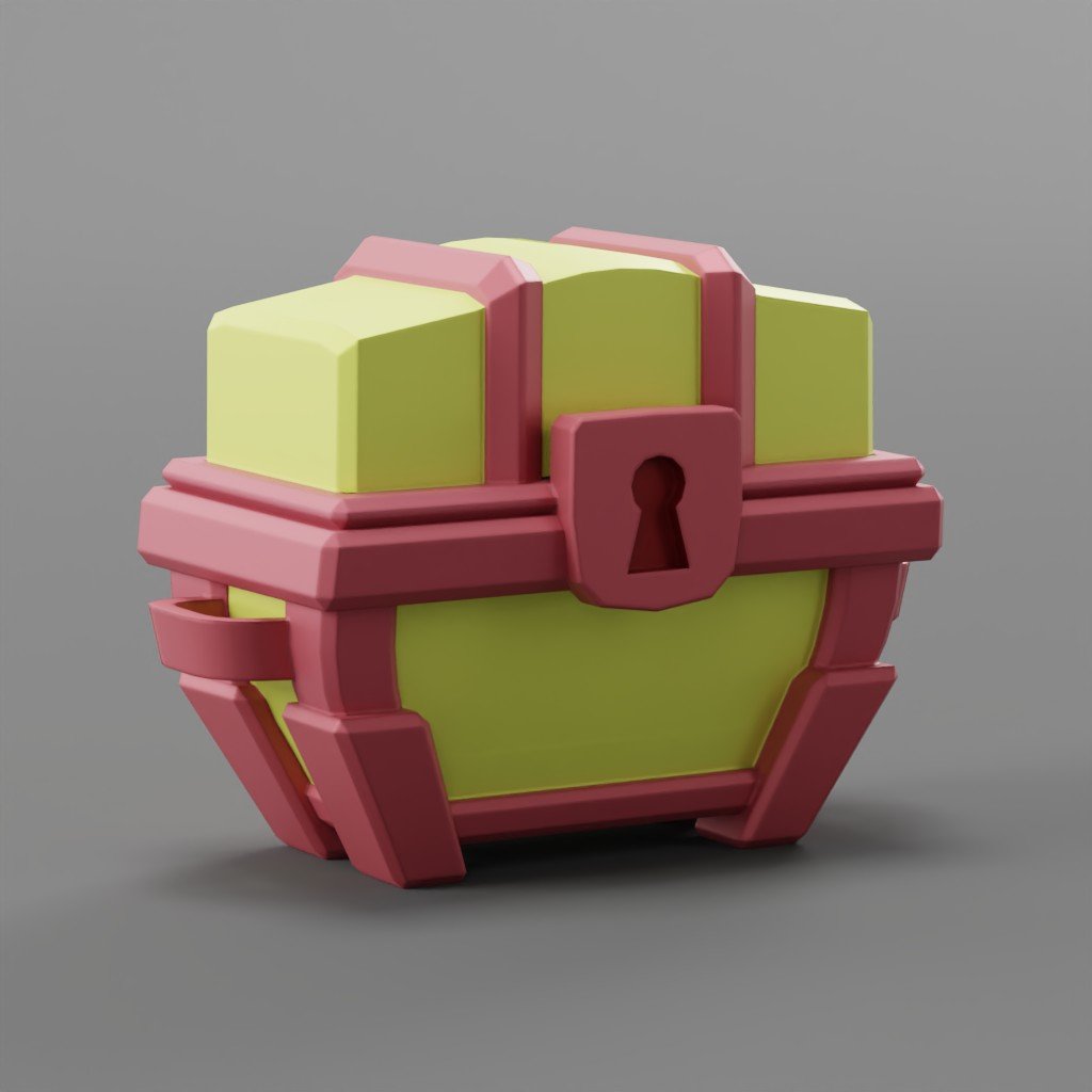 Lowpol Cartoon Chest | 3D Commode models | BlenderKit