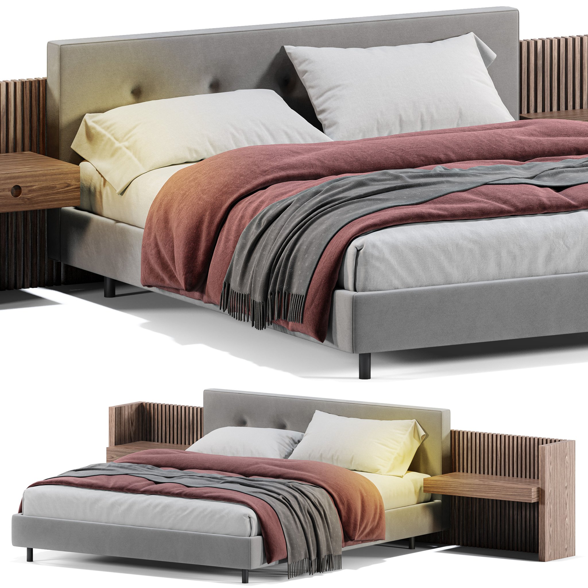 Bed Brasilia by Minotti | Beds models | BlenderKit