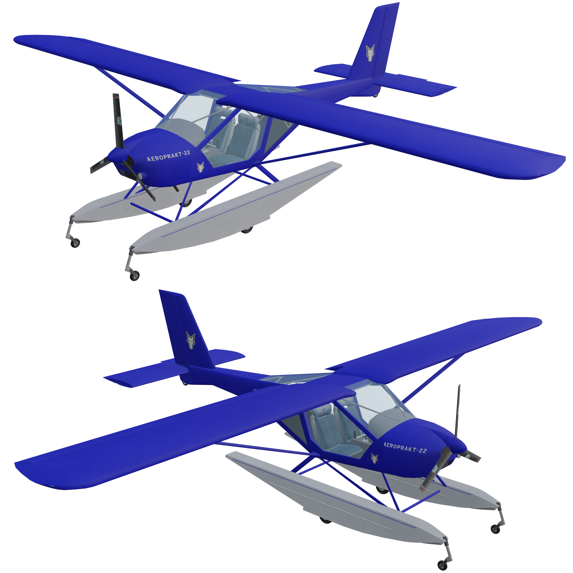 Aeroprakt A22 with Floats | Seaplanes models | BlenderKit