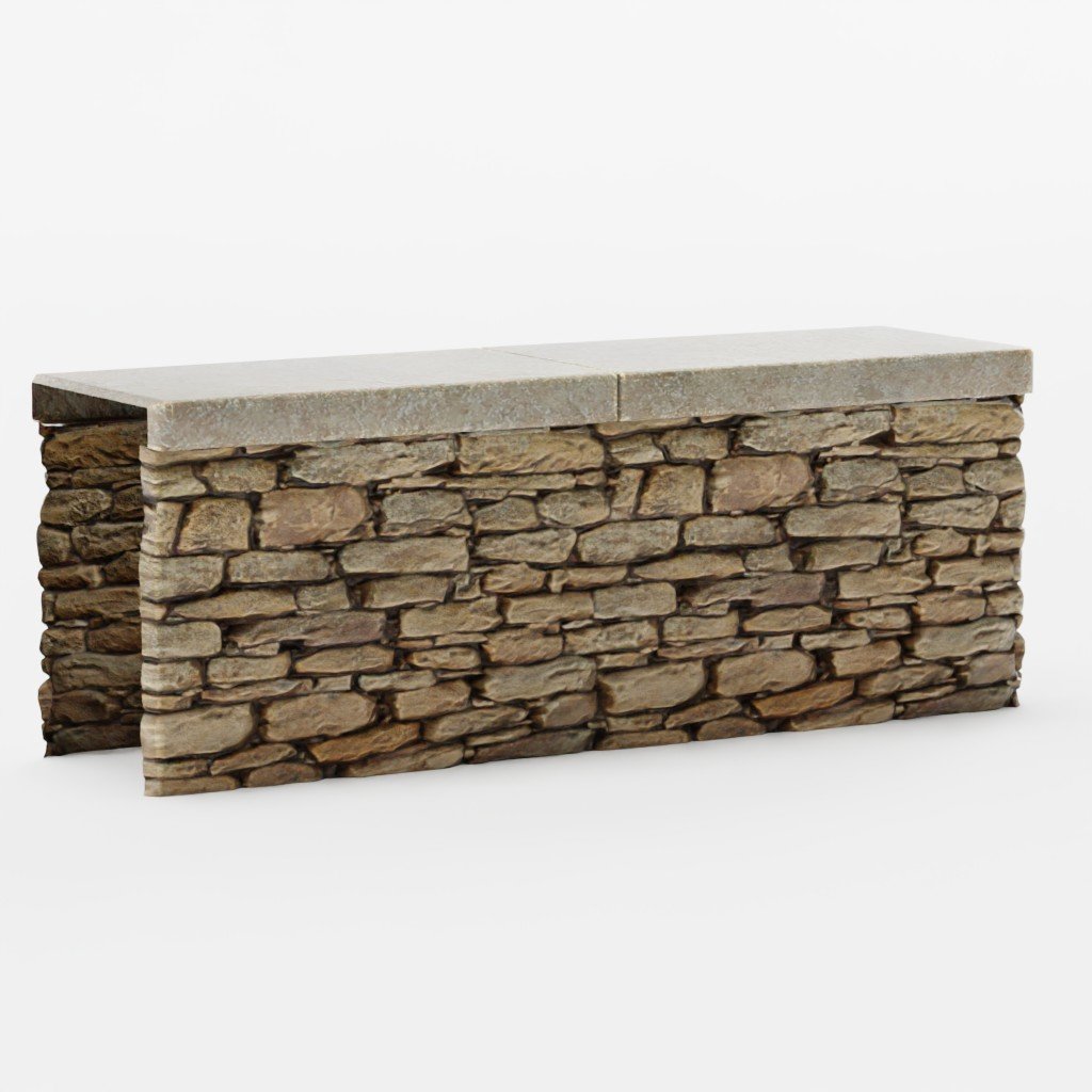 Stone Wall Section 9 | Stone Panels models | BlenderKit