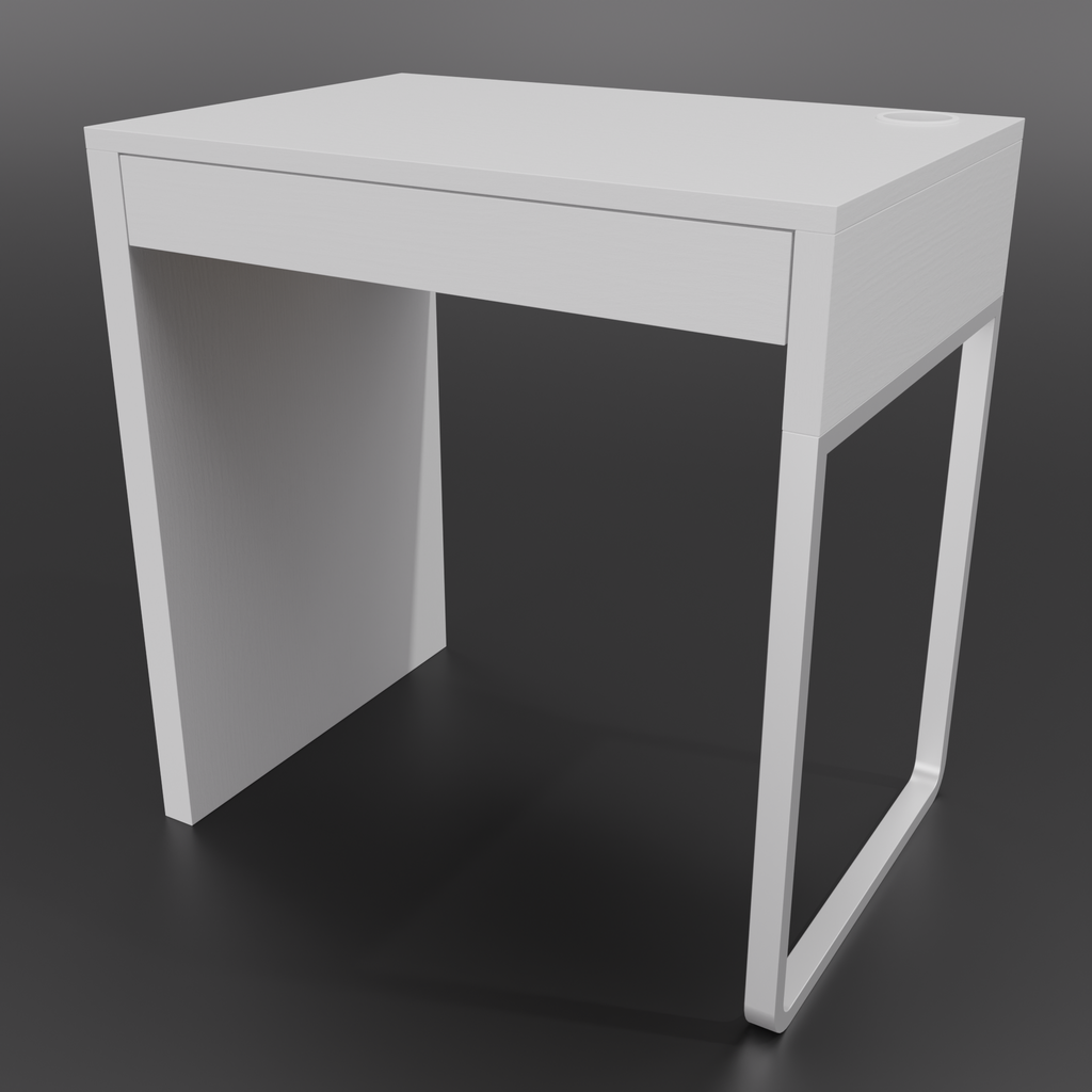 Modern White Wooden Desk | Desks models | BlenderKit