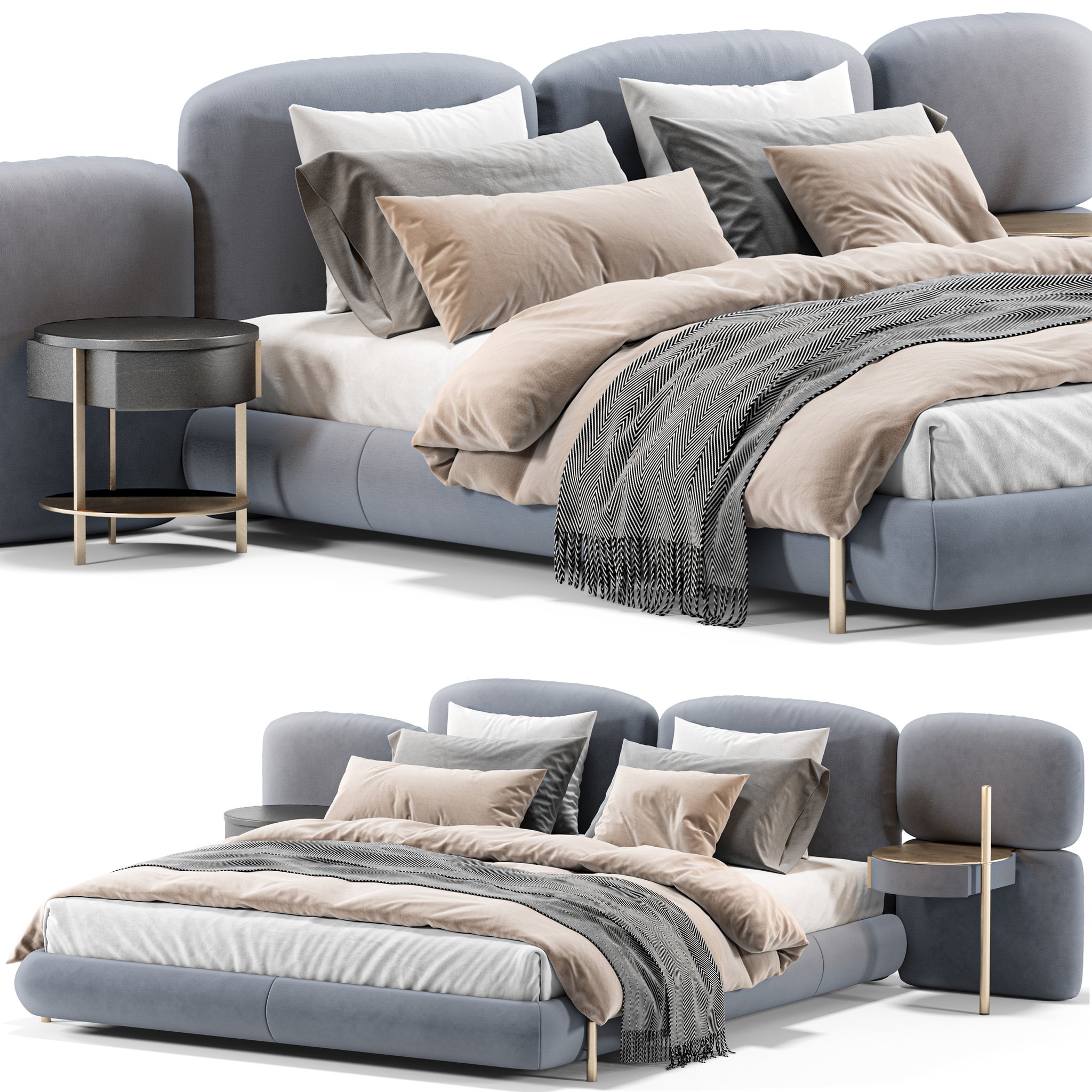 Bed Baxter Stone | Beds models | BlenderKit