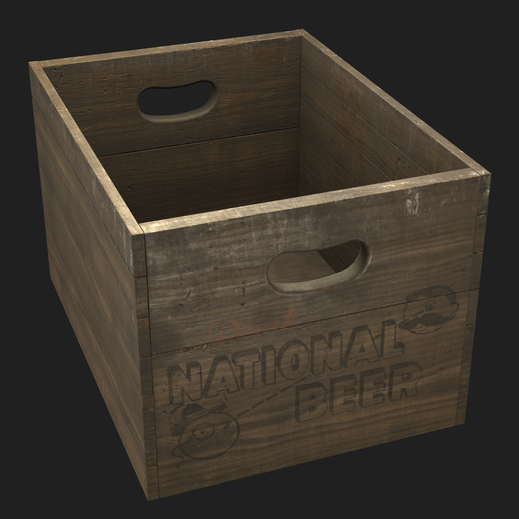 National beer wooden box | Restaurant / Bar models | BlenderKit