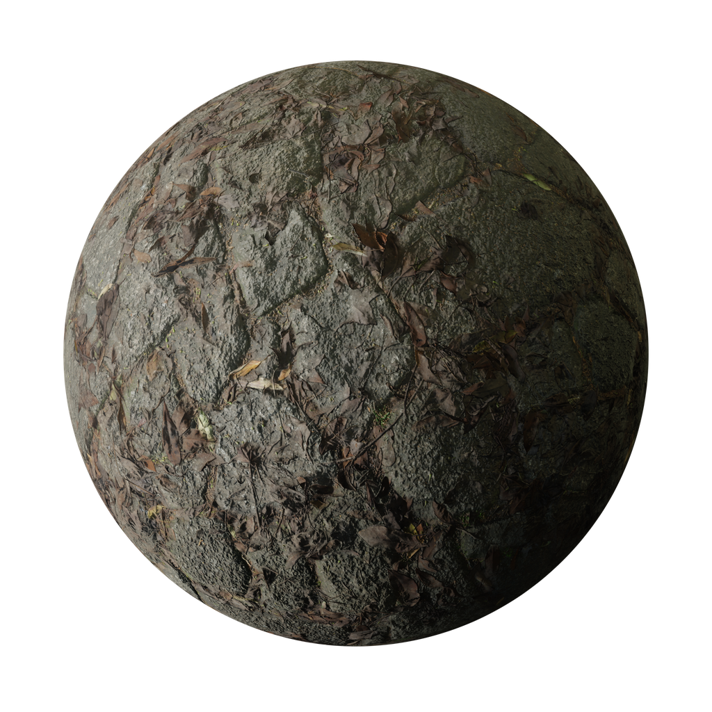 Stone Ground with Leaves | FREE ground materials | BlenderKit