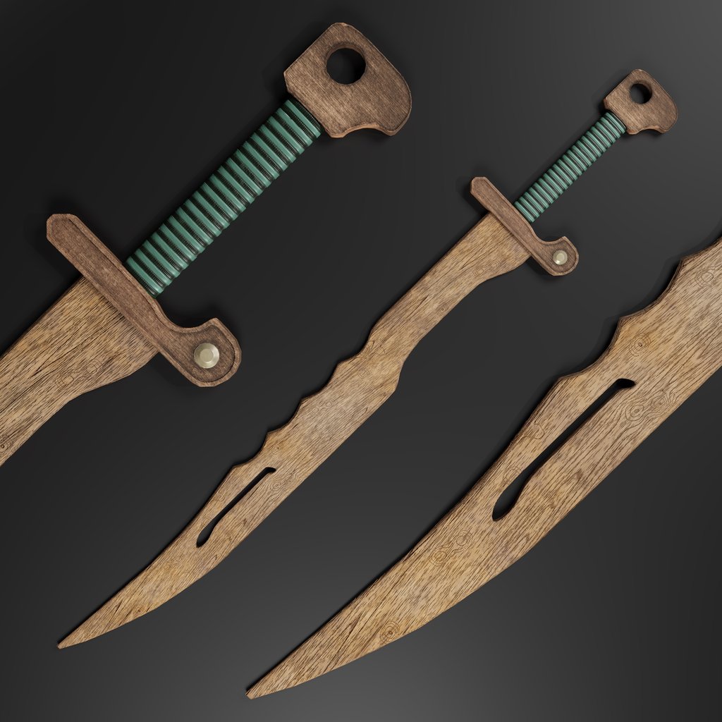 BlenderKit | Download the Wooden Sword model