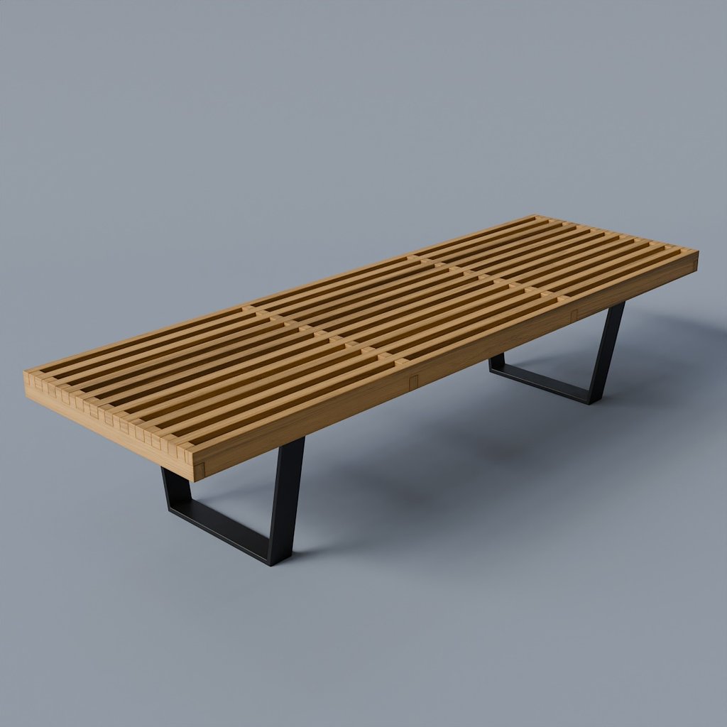 Nelson Bench | FREE Outdoor Furniture models | BlenderKit