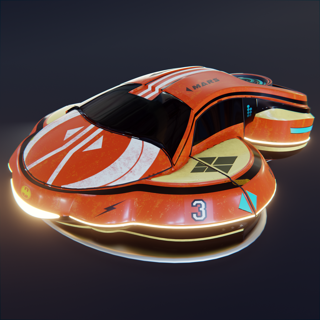 Futuristic Flying Car | Sci-Fi Cars models | Blendkit