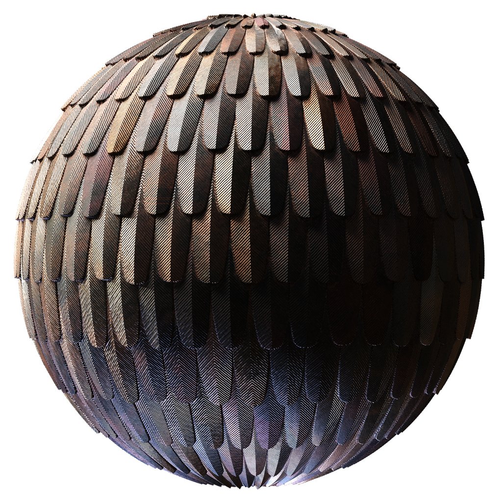 Metal Feathers 01 | FREE metal materials | BlenderKit