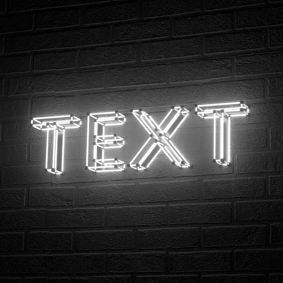 Neon Editable Text | FREE Signs models | BlenderKit