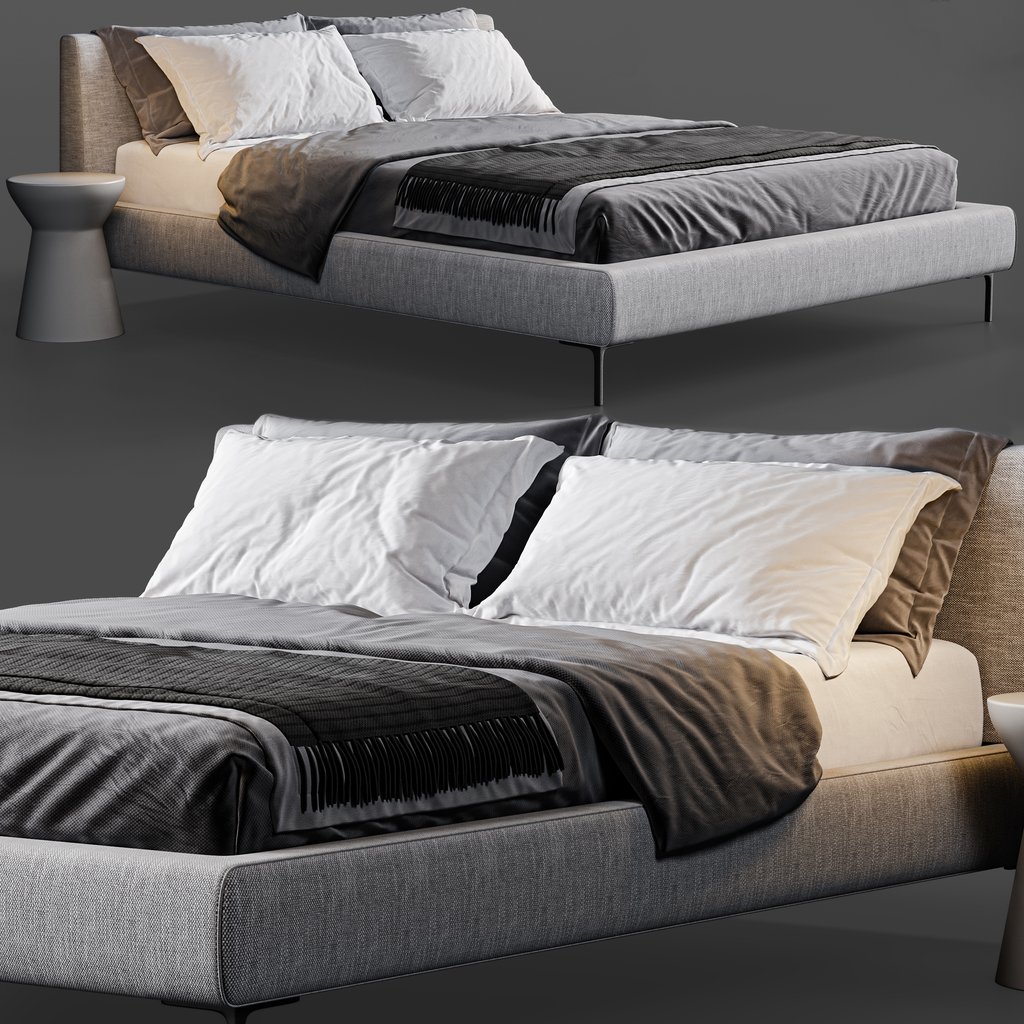 B & B italy Charles bed | Beds models | BlenderKit