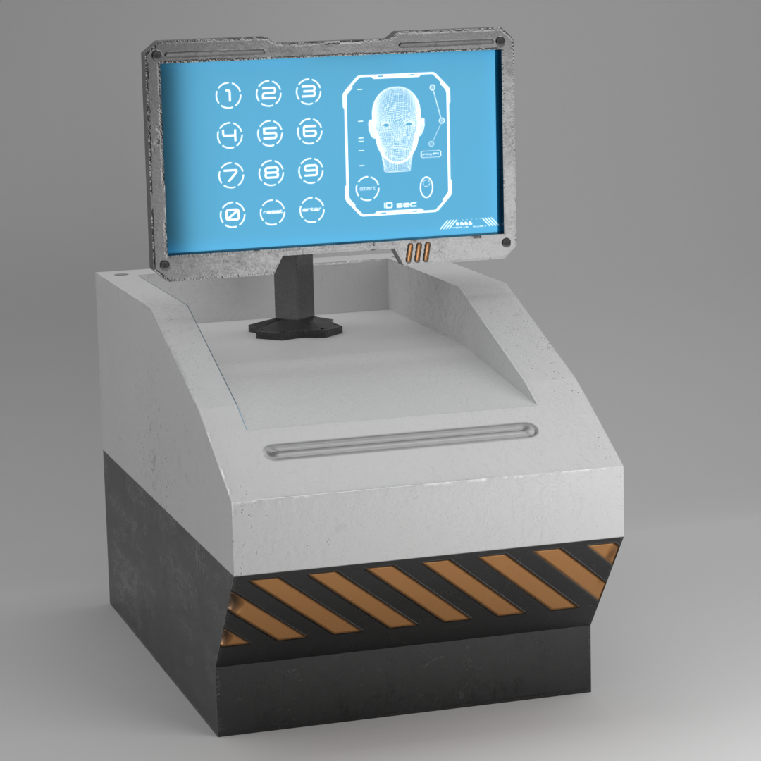 Scifi Modular Table Monitor | Architecture models | BlenderKit