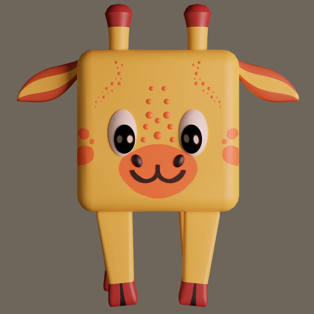 Giraffe Cube Animal | Mammals models | BlenderKit