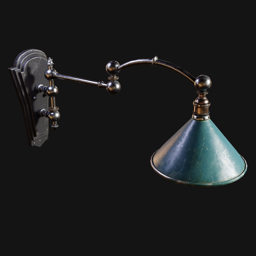 Articulated Wall-Mounted Task Lamp | Wall Light models | BlenderKit