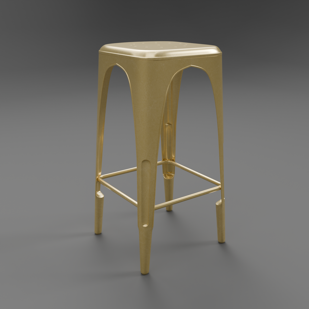 Restoration Hardware Remy Backless Stool | Bar chairs models | BlenderKit