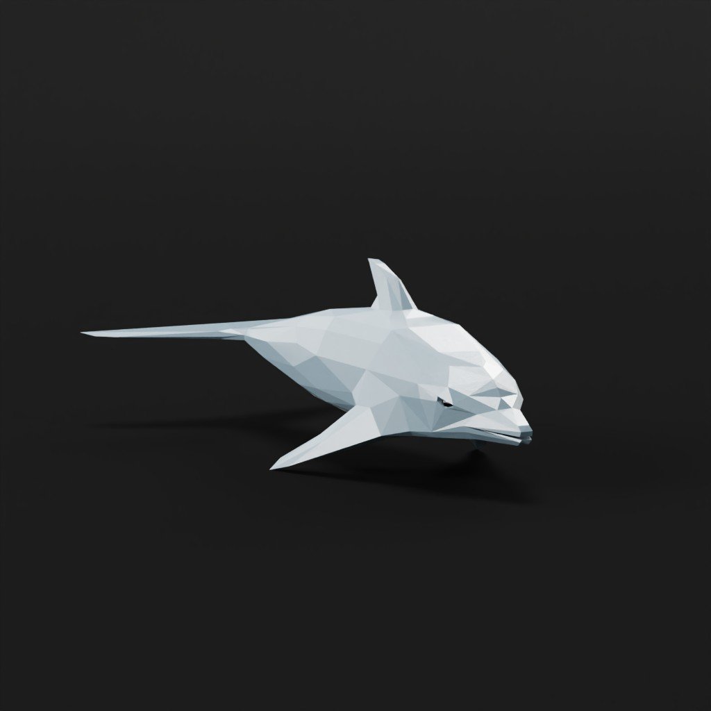 Dolphin in lowpoly style | FREE Fish models | BlenderKit