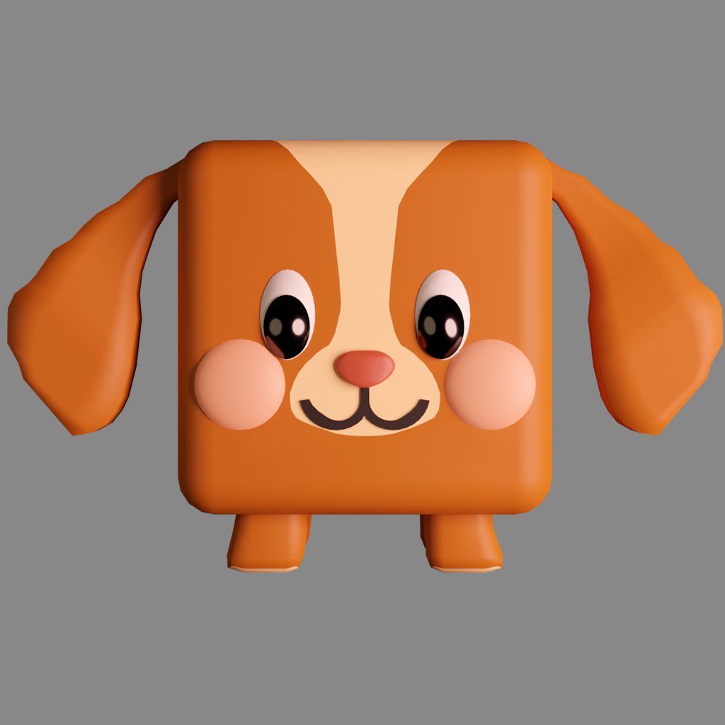Brown Dog Cube | Mammals models | BlenderKit