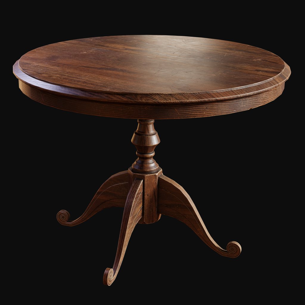 Early 1900s Circular Dinner Table | Tables models | BlenderKit