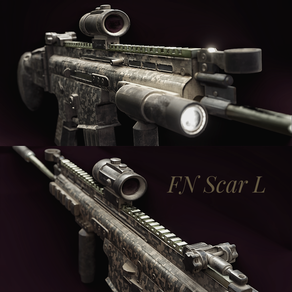 US . Fn Scar L . FK 16 | Modern Weapons models | BlenderKit